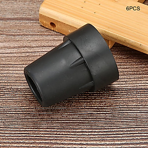 Replacement Cane Tips, 6pcs 19mm Hole Diameter Hiking Cane Crutch Feet Tips Heavy Duty Non Slip Plastic Tips Trekking Pole Tips Replacement Pole Tip Protectors Fits Most Standard Hiking Poles
