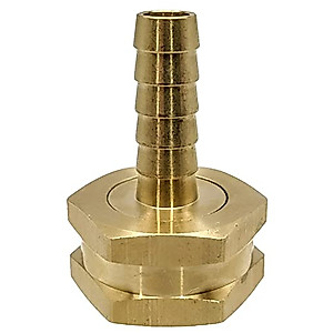 GRIDTECH Brass Garden Hose Adapter Swivel Fitting, 3/8” Barb and 3/4” GHT Female Connector, Heavy-Duty High-Pressure Support, Rust and Corrosion Resistant
