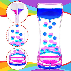 Liquid Timer - Sensory Toy for Relaxation, Liquid Motion Bubbler Timer with Floating Color Lava Lamp, 3-Pack Incredibly Effective Calming Stress Relief Hourglass Toy for Kids & Adults, Autism & ADHD