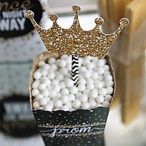 Prom - Paper Straw Decor - Prom Night Striped Decorative Straws - Set of 24