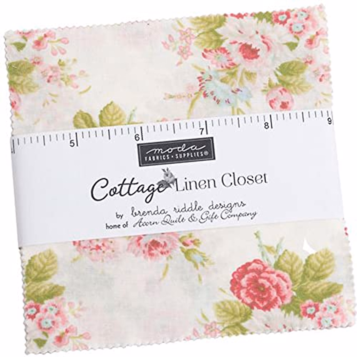 Moda Fabrics Cottage Linen Closet Charm Pack by Brenda Riddle Designs; 42-5 inches Precut Fabric Quilt Squares, 5 Inches