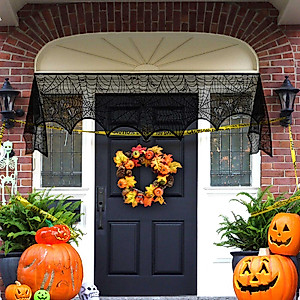 Halloween Decorations Indoor Set, 52pcs Halloween Party Decorations, Halloween 3D Bats & Spiderweb Table Runner & Cobweb Fireplace Mantel Scarf & Spooky Happy Halloween Banner for Home Indoor Decor