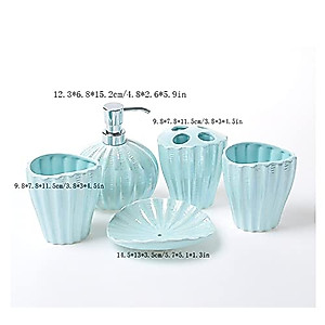 YUEYOULII Shampoo Dispenser Soap Dispenser Set Creative Ceramic Soap Dispenser Wash Mouth Cup Storage Soap Tray Toothbrush Cup Bathroom Five-Piece Set Soap Dispenser for Kitchen (Color : C)