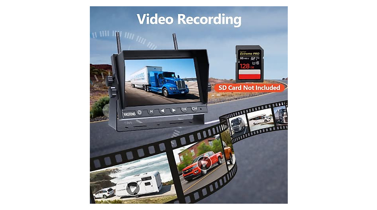 VASTEND 7" Wireless RV Backup Camera HD 1080P Stable Signal