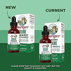 Potassium Iodide | Iodine Supplement | 1 Year Supply | Iodine Drops | USDA Organic | Nascent Iodine | Vegan | Packaging May Vary | 1 Fl Oz