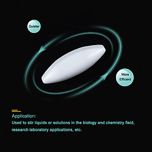 MECCANIXITY Magnetic Stirrer Mixer Stir Bar Rod 60mm(2.36") x18mm Olive Shape Coating Magnet White for Laboratory 2Pcs