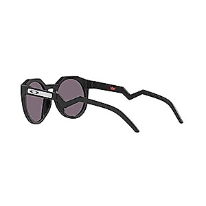 Oakley OO9464 HSTN Round Sunglasses, Matte Black/Prizm Grey, 52 mm