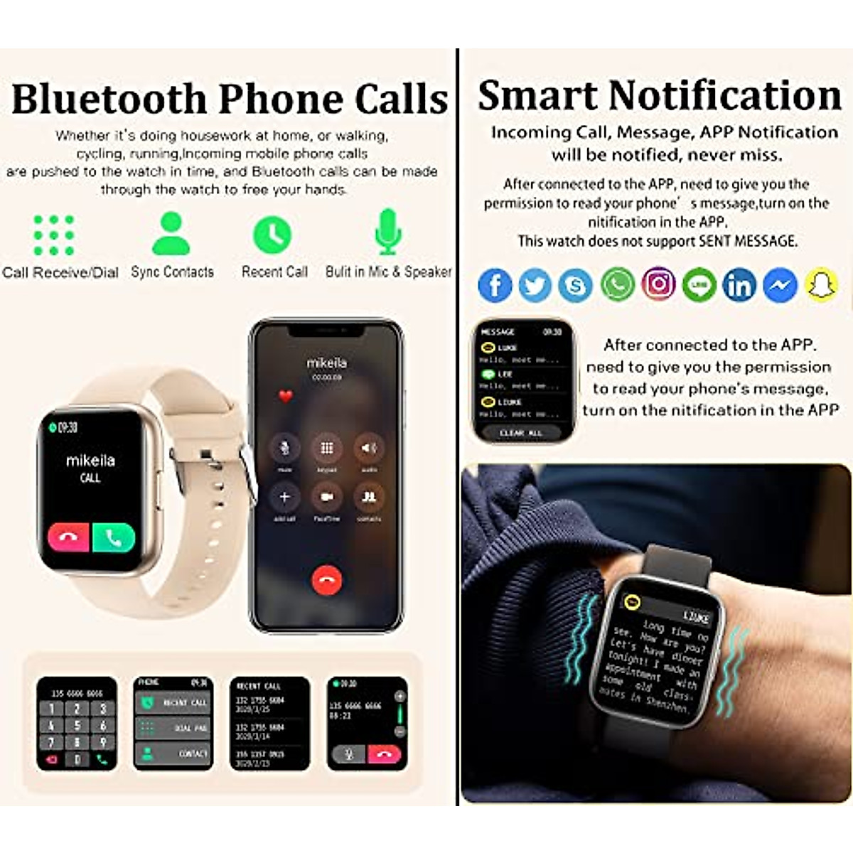 2023 Smart Watch (Answer/Make Calls), 1.81" Screen Smart Watches for Android Phones iPhone for Men Women IP67 Waterproof Fitness Tracker with Text Call Heart Rate SpO2 Sleep Monitor Black