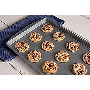 G & S Metal Products Company BakerEze Medium Non-Stick Cookie Pan, 16.9''L x 10.7''W x 0.8''H, Grey, 3 Count (Pack of 1)