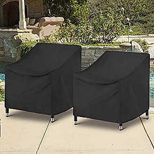 SunPatio Outdoor Chair Covers 2 Pack for Adirondack Chair, Swivel Rocking Chair, Waterproof Patio High Back Chair Cover, Durable FadeStop Patio Furniture Covers for All Weather, 34"W x 37"D x 36"H