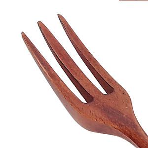 Wooden Fork Spoon Set 2Pcs Large Lacquered Wood Tableware Dinnerware Triangular Handle Utensil Wooden Spoon Spoon Fork