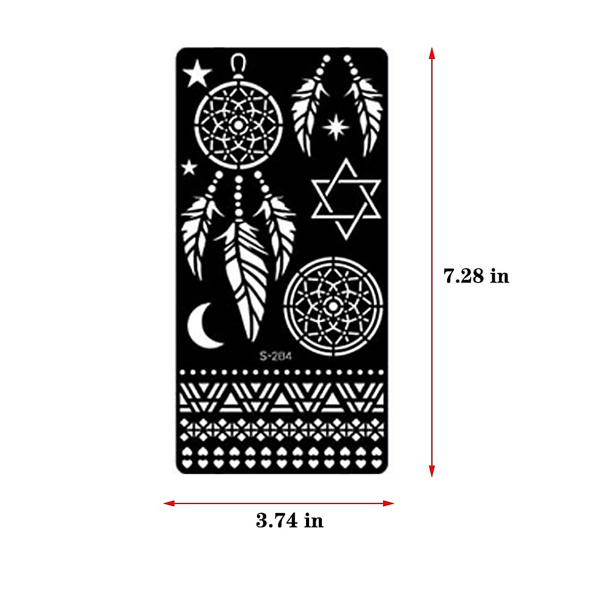 Xmasir 20 Sheets Henna Tattoo Stencil Kit, 3.74" x 7.28" Temporary Tattoo Templates Indian Arabian Self Adhesive Tattoo Sticker for Face Body Art Paint