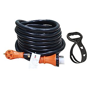 DMC-FPPS 25Ft Power Generator Extension Cord 50 Amp STW 6/3 + 8/1 Generator Cord 125V / 250V UL Listed Generator Power Cord N14-50P & SS2-50R & CS6364 Twist Lock Connectors
