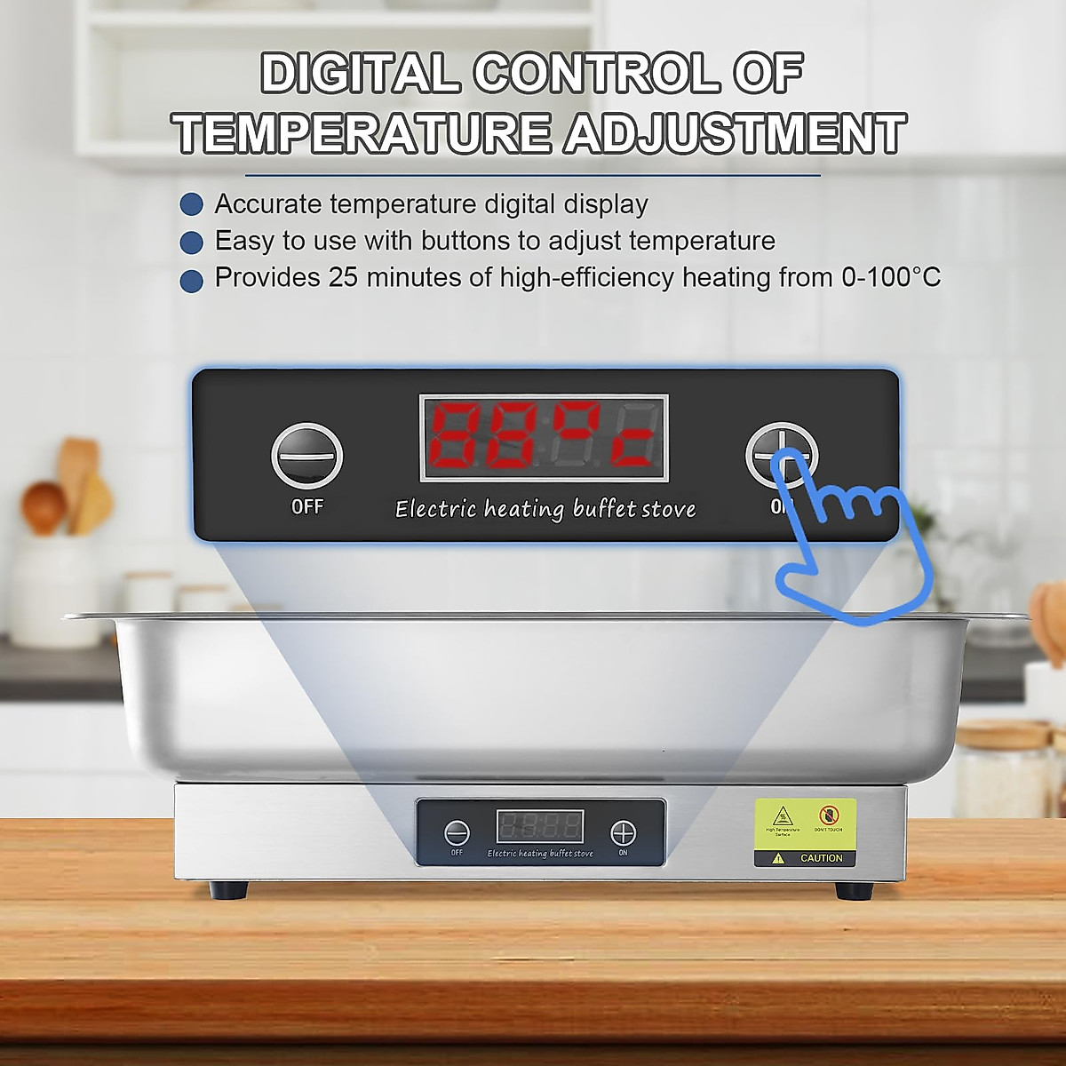 THXSUN Electric Chafing Dish, 2 x 4.5QT Half Size Electric Chafing Dish Buffet Set with Digital Adjustable Temp 0°C~100°C, 700WBuffet Servers and Warmers with Roll Top & Temp Display for Catering