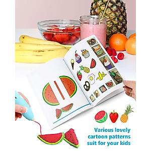 3D Pen Printing Drawing Book, Reusable Colored 40 Pattern Thick Paper Templates with Two Clear Plate, 3D Painting Graffiti Stencils for Kids DIY Gifts, Vomika (Good Time)