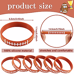 Zhanmai Football Silicone Wristbands Party Favors Football Stretch Sport Themed Supplies(36 Pieces)