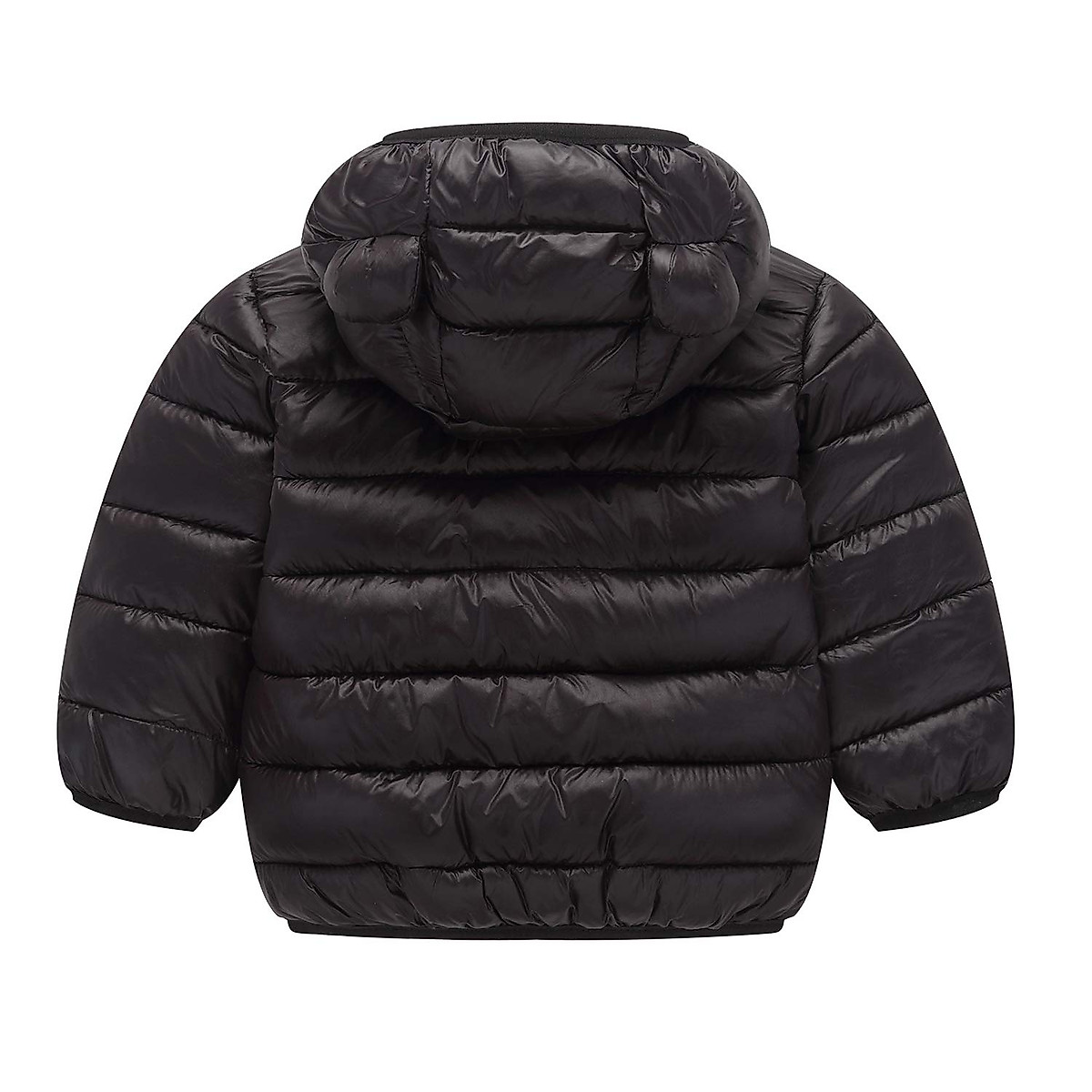 WUSENST Baby Boys Girls Winter Coats Hoods Light Puffer Down Jacket Outwear Black