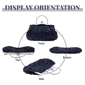 FUKZTE Purses and Handbags Envelope Evening Clutch Crossbody Bags Wedding Party Shoulder Bag for Women,black