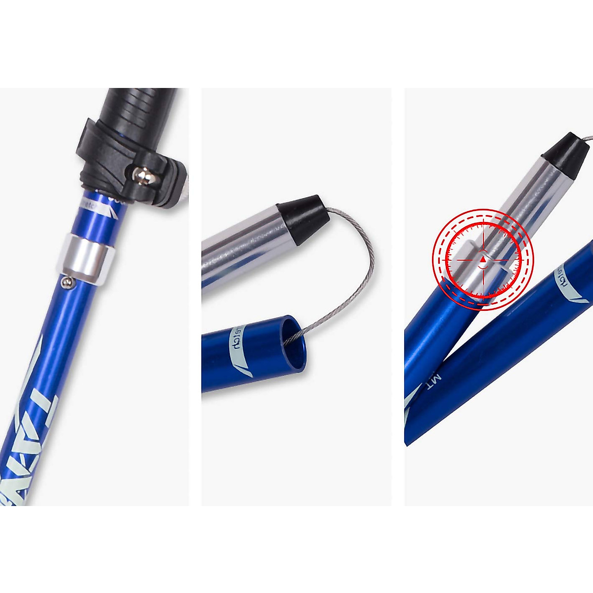 Upgrade Trekking Pole,Ultralight Aluminium Alloy Foldable, Anti Shock Walking/Camping （1 Pack，Light Blue）