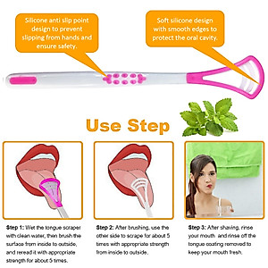 SenseYo Colorful 6 Pcs 100% BPA Free Tongue Scraper Cleaner Universal for Adults Kids for Reducing Bad Breath Keeping Oral Health