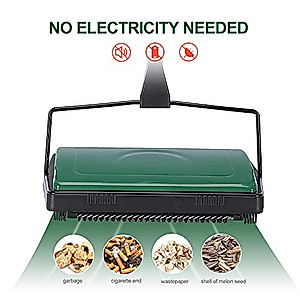 Yocada Carpet Sweeper Cleaner for Home Office Low Carpets Rugs Undercoat Carpets Pet Hair Dust Scraps Paper Small Rubbish Cleaning with a Brush Green