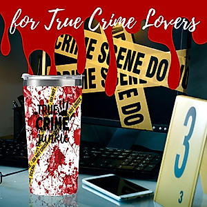 Onebttl True Crime Gifts for Women, Men, Crime Lovers, True Crime Fans, True Crime Junkie, Stainless Steel Tumbler 20oz