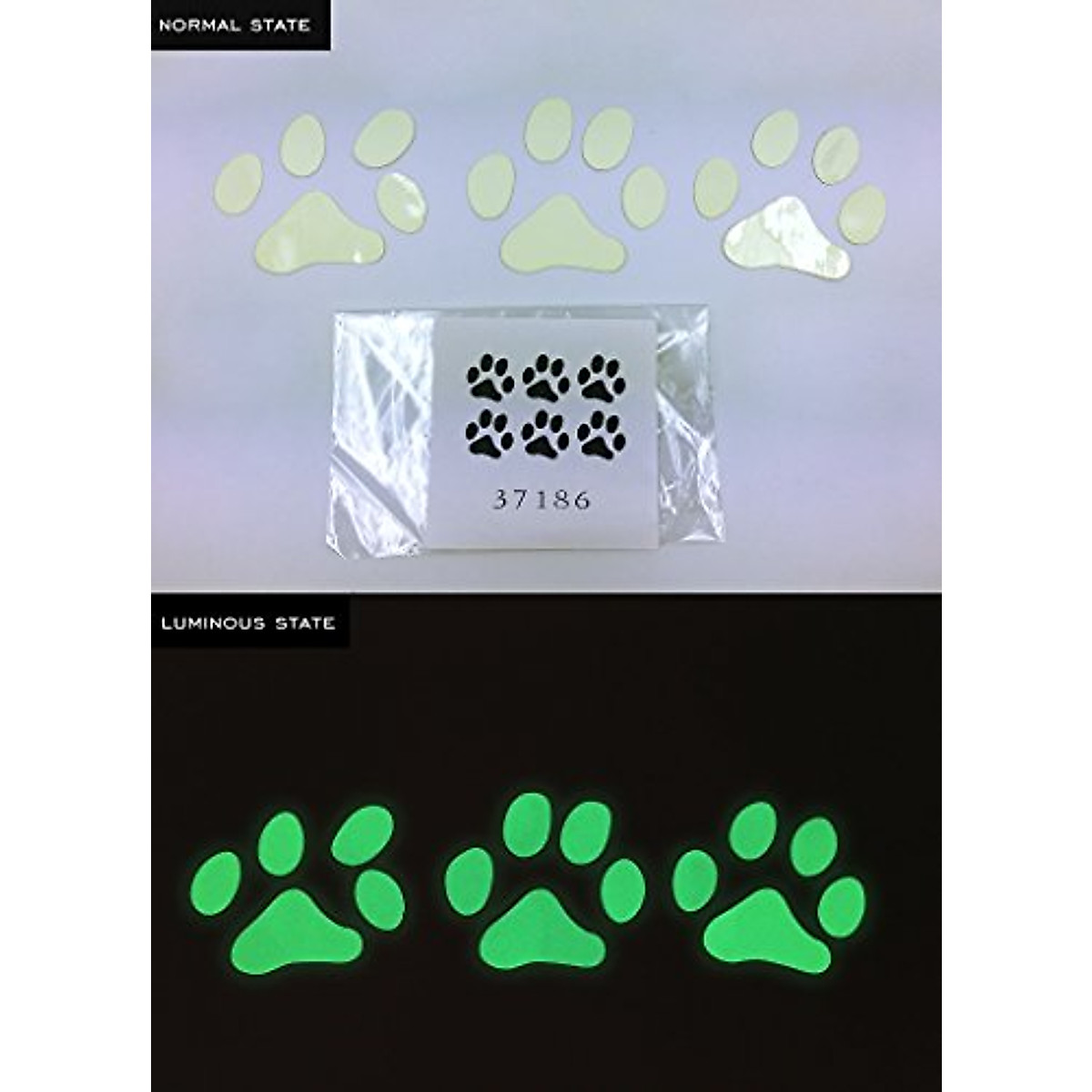 Marsway Cute Paw Print Night Luminous Removable Kids Room Wall Decal Glow in The Dark Decorative Sticker