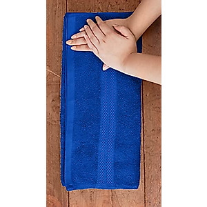 Avalon Towels Luxury Hand Towels (Pack of 6) Size 16x28 Inches - Premium Cotton, Soft and Highly Absorbent Hand Towels for Bathroom, 600 GSM Face Towels, Hotel & Spa Quality, Quick Dry (Royal Blue)