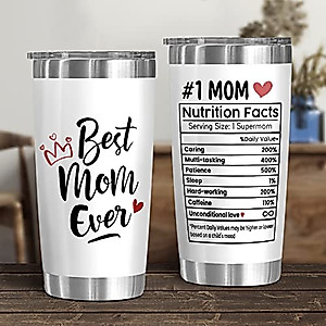 JOLOCHILL Gifts for Mom from Daughter, Son, Husband - Mom Christmas Gifts - Best Mom Ever Gifts - Unique Birthday Christmas Gifts for Mom, Wife - New Mom Gifts for Women - Mom Tumbler 20 Oz