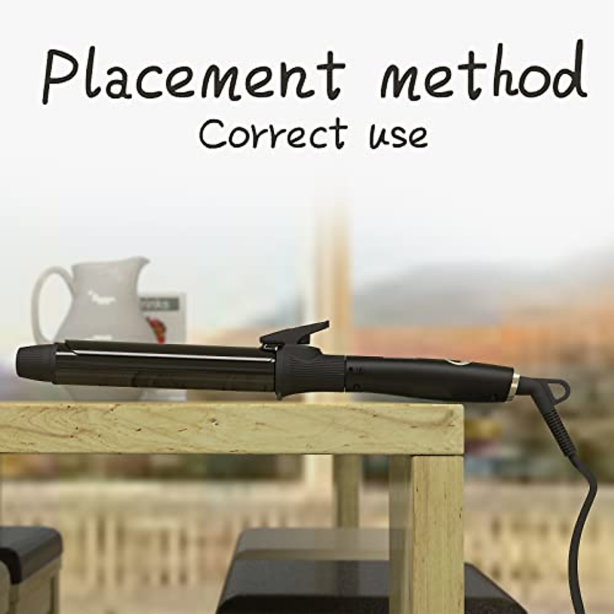 Curling Iron K&K 1 Inch Clipped with Tourmaline Ceramic Barrel, Professional 25mm Hair Curler Curling Iron up to 450°F Dual Voltage for Traveling, Hair Waving Style (1 inch) (1 Inch)