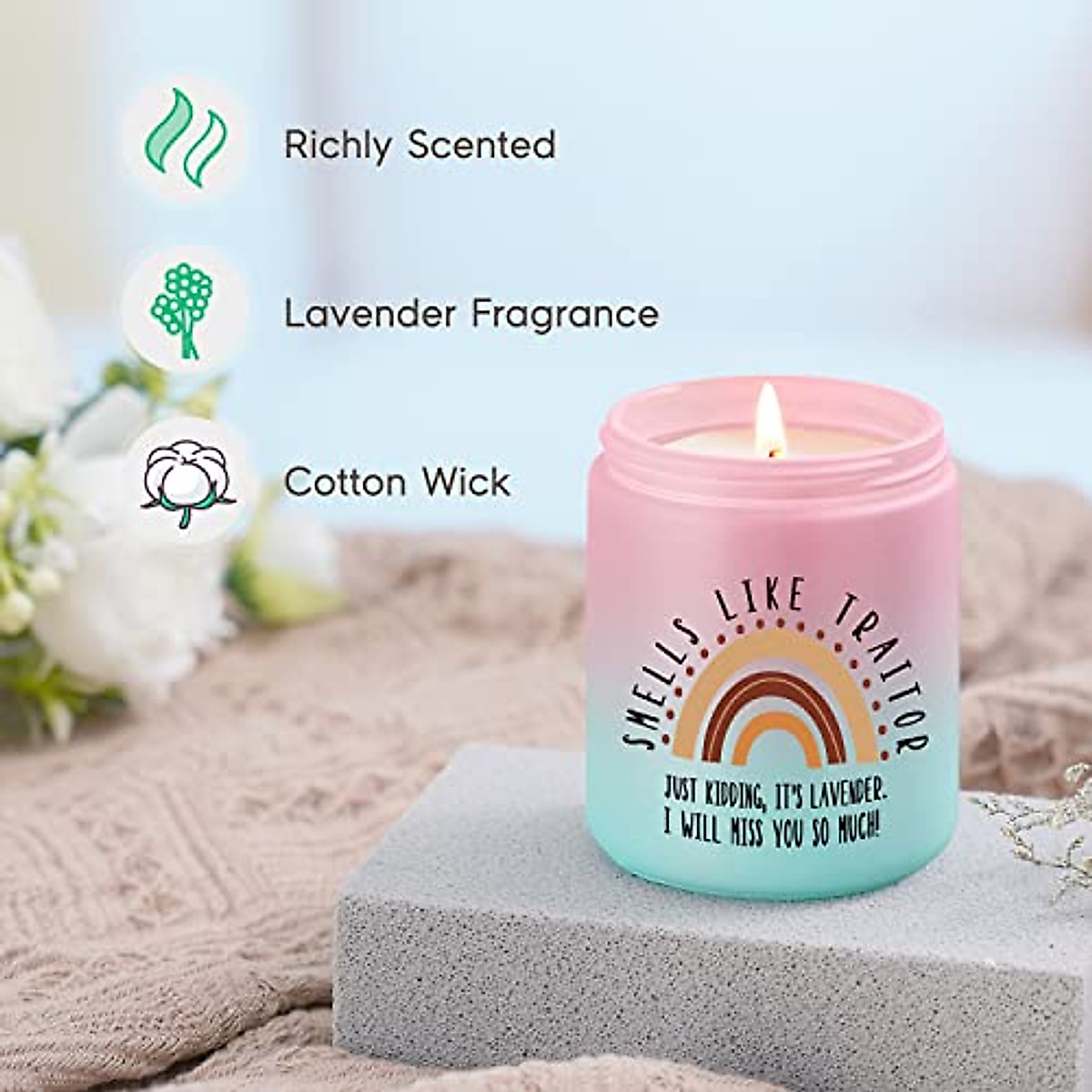 GSPY Scented Candles - Coworker Leaving Gifts, New Job Gifts, Farewell Gifts, Going Away Gift for Coworker, Friends - Funny Moving Away, Goodbye, Retirement, Miss You, Promotion Gifts for Women, Men