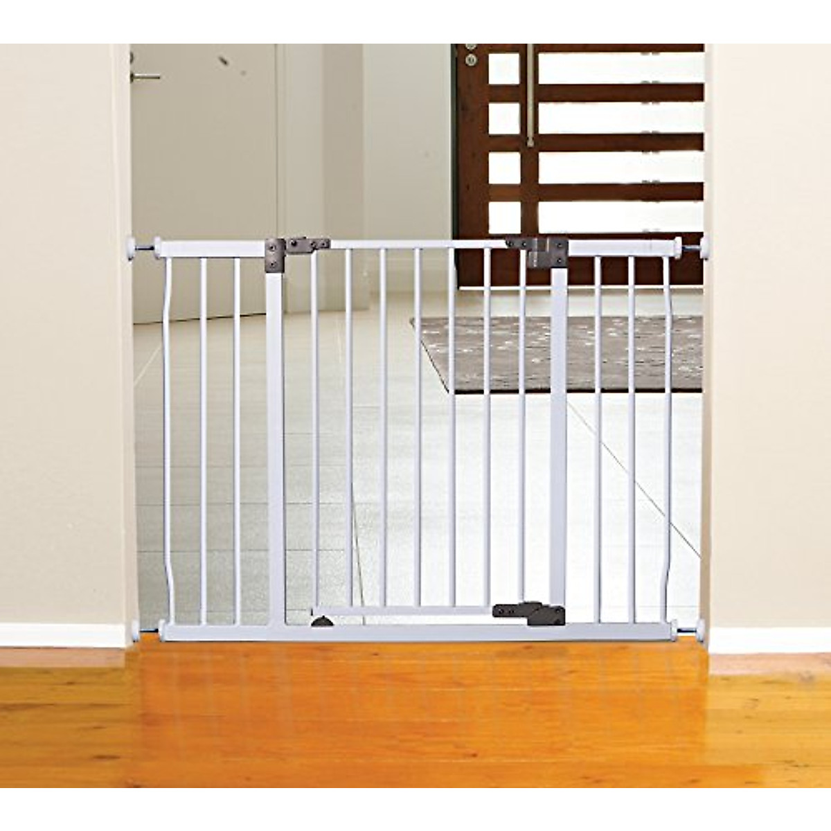 Dreambaby Liberty Extra-Wide Baby Safety Gate- with Smart Stay Open Feature - Fits Openings 39-42.5 inches Wide - White - Model L867