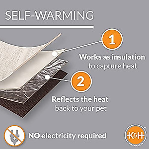 K&H Pet Products Self-Warming Pet Cot Cover Replacement (Cot Sold Separately) - Chocolate/Fleece, Large 30 X 42 Inches