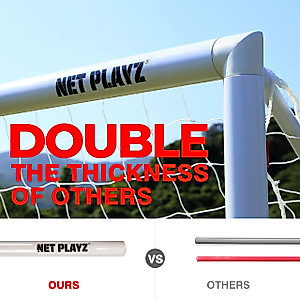 NET PLAYZ Backyard Soccer Goal Soccer Net, 6x4Ft High-Strength, Fast Set-Up (Weatherproof), White, (NOS32240)