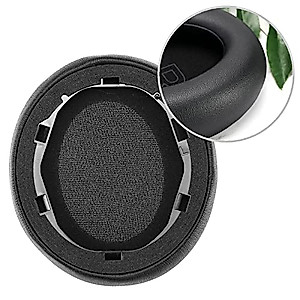 1 Pair Earphones Pads Replacement Compatible with Anker Soundcore Life Q30 Q35 Protein Leather Foam Ear Cushion Soft Earphones Cover Pads Black