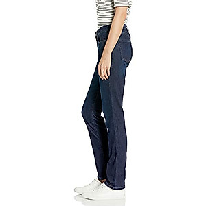Amazon Essentials Women's Slim Straight Jean, Dark Wash, 12