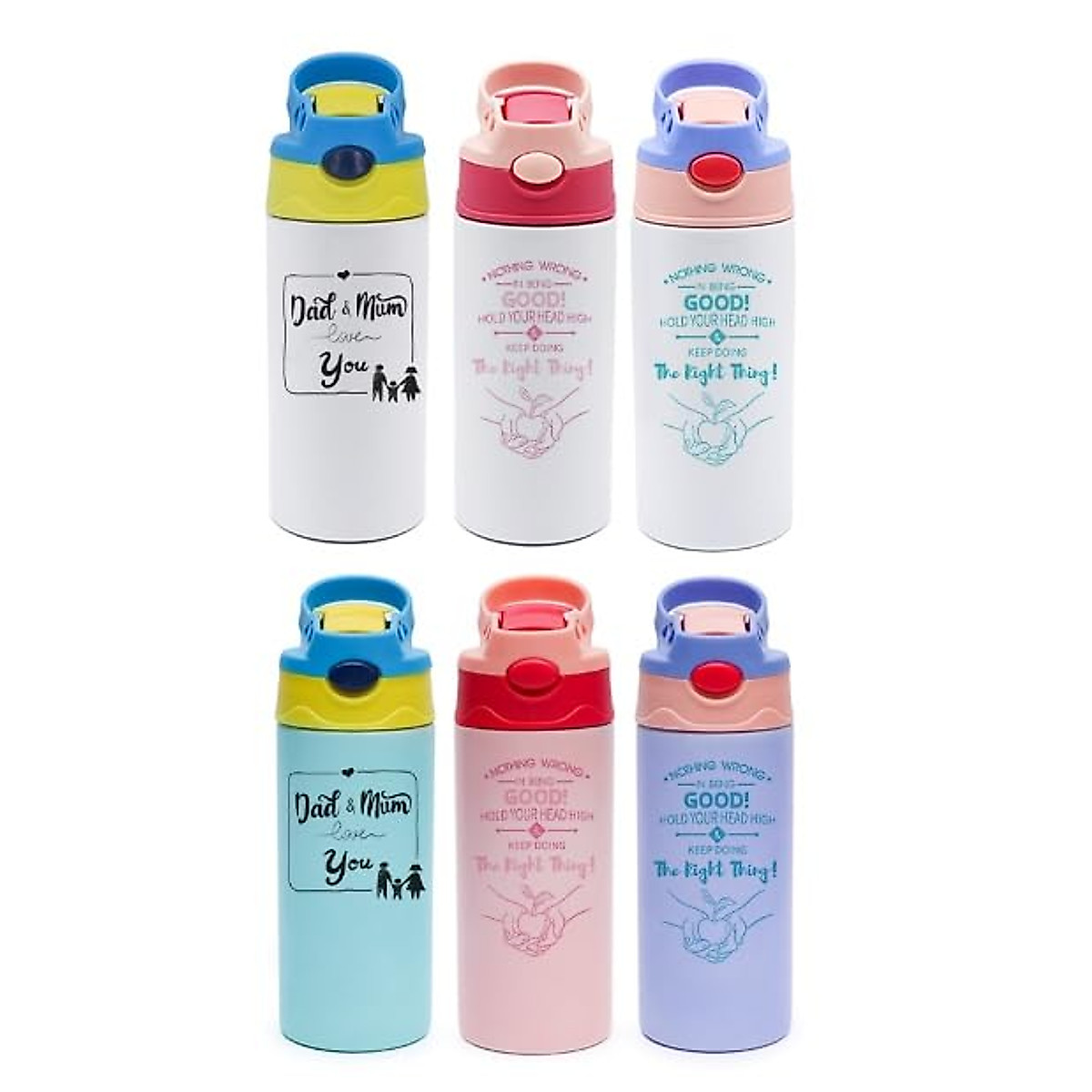 12oz "NOTHING WRONG IN DOING GOOD" Glow in the Dark, Wide Mouth Color changing Water Bottle for Kids (Blue)