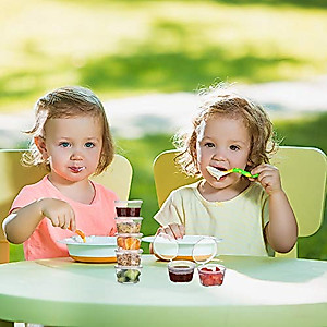 Loyim 60 Pieces BPA-Free Baby Food Freezer Storage Containers Leak-Proof Baby Plastic Deli Containers and 2 Sheet White Sticker Label for Toddlers Baby Food or Snacks Storage