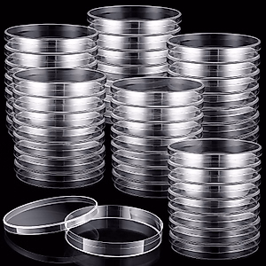 200 Pack Sterile Plastic Petri Dishes with Lids 90mm Dia x 15mm Deep Clear Thick Science Dish Lab Cell Culture Dishes for Lab Science Experiment Lab Analysis Equipment Projects Supplies