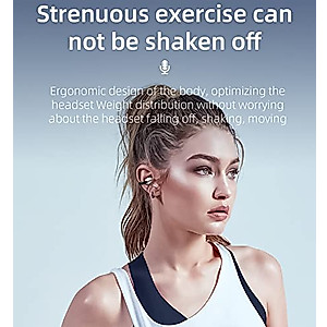 Clip On Headphones Wireless Open Ear Earbuds Bone Conduction Headphones Bone Conductor Conducting Earphones Gym Sport Running Earbuds Workout Ear Buds