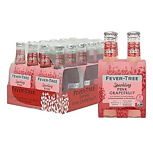 Fever Tree Sparkling Pink Grapefruit - Premium Mixer - Refreshing Beverage for Cocktails & Mocktails. Naturally Sourced Ingredients, No Artificial Sweeteners or Colors - 200 ML Bottles - Pack of 24