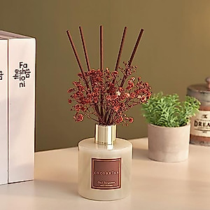 Cocorrína Reed Diffuser Sets - 6.7 oz Oud Bergamot Scented Diffuser with 8 Sticks Home Fragrance Essential Oil Reed Diffuser for Bathroom Shelf Decor