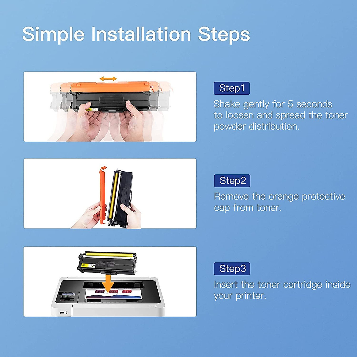 GPC Image Compatible Toner Cartridge Replacement for Brother TN433 Toner TN 433 Compatible with HL-L8360CDW MFC-L8900CDW HL-L8360CDWT HL-L8260CDW MFCL8610CDW MFCL9570CDW Printer (4 Pack)
