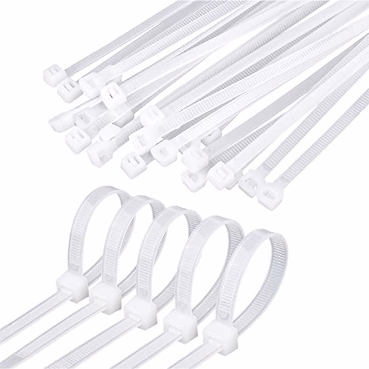 Comrun 4 Inch White Cable Tie Zip Ties Nylon Zip Ties Plastic Ties 100Pcs