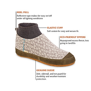 Acorn Unisex Polar Pair Ankle Fleece Slipper Sock, Ash, 9-10 US Women