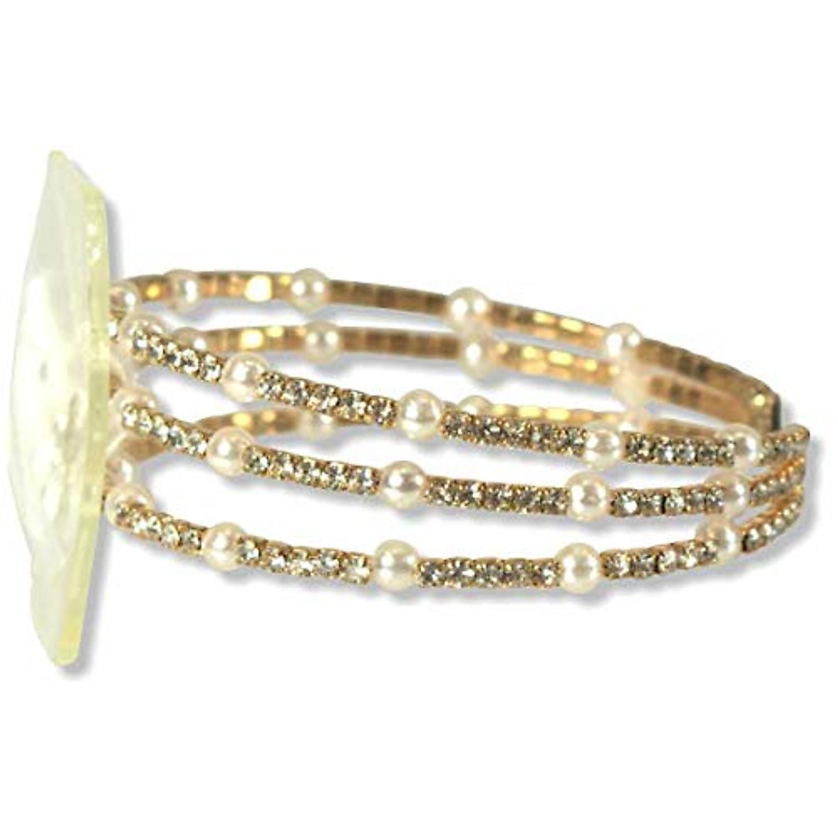 Fitz Design Floral Corsage Bracelet in Gold, Crystal & Pearl Windsor Collection