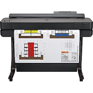 HP DesignJet T650 Large Format 36-inch Plotter Printer, Includes 2-Year Warranty Care Pack (5HB10H), Black
