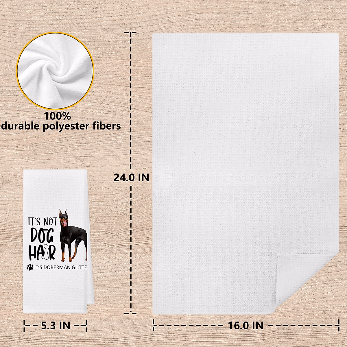 kunlisa Funny Doberman Dog Absorbent Kitchen Towels and Dishcloths 16×24 Inches Set of 4,Cute Doberman Lovers Gifts Hand Towel Dish Towel Tea Towel for Kitchen Bathroom Decor,Doberman Owners Gifts