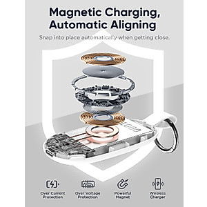 Portable Charger for Apple Watch, 1000mAh Magnetic Keychain Wireless Power Bank Watch Charger for iWatch with 4 LED Indicators, Apple Watch Accessories Compatible for All Apple Watch Series