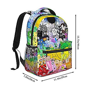Hei Bai.JZQ Multifunction Casual Canvas Bag,Anime Backpack Daypack Bookbag Outdoor Durable